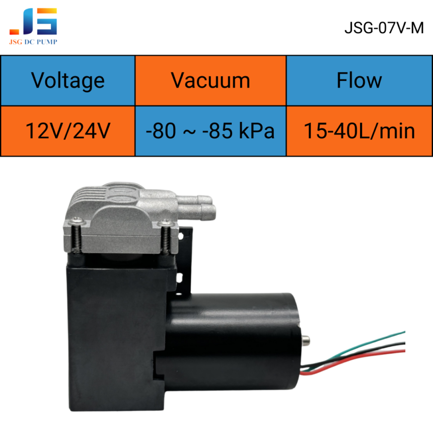 Micro Vacuum Pump JSG-07 12V/24V, Flow Rate 17-40L/min